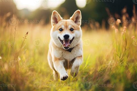 Cute Happy Dog Running And Playing Outside Ai Generated 27974594 Stock