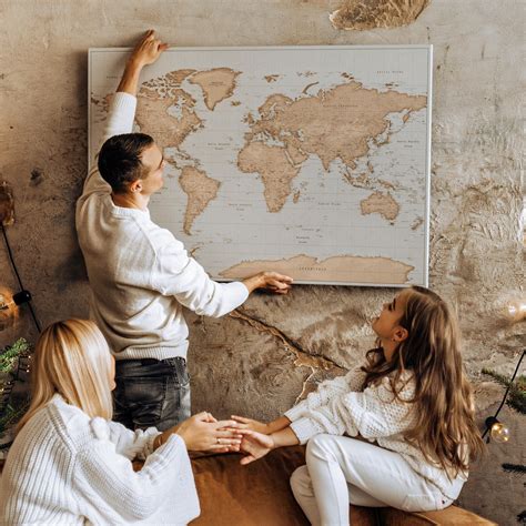 Push Pin World Map Vintage