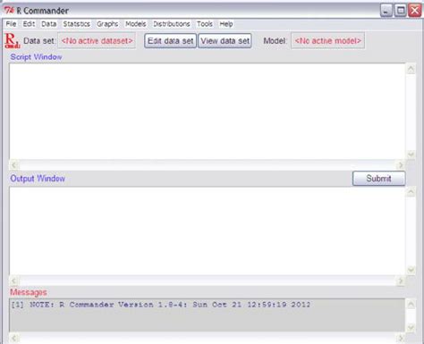 The R Commander Interface Upon Starting Up Download Scientific Diagram