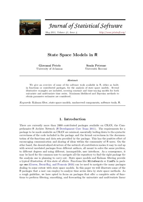 Pdf State Space Models In R