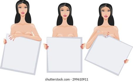 Nude Woman Banner Censored Stock Vector Royalty Free Shutterstock