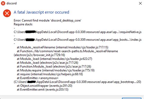 So For Some Reason I Inititated Discord And After The Updates I Had To Do A Fatal Javascript