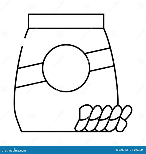 Fusilli Pasta Line Icon Vector Illustration Stock Illustration