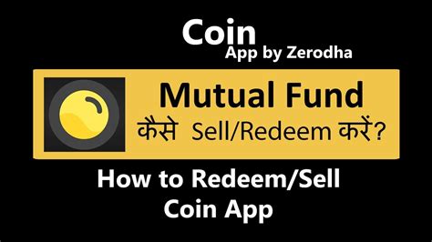 How To Sell Mutual Funds In Zerodha Coin How To Redeem Mutual Funds In Zerodha Coin App Youtube