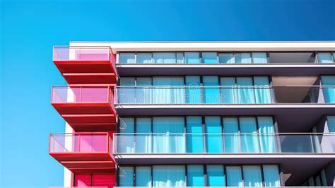 Modern Architecture In Vibrant Shades Generative Ai Stock Illustration Illustration Of