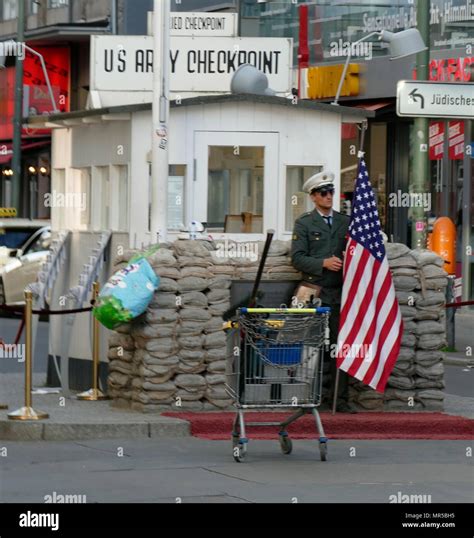 Photograph Of Checkpoint Charlie Or Checkpoint C Was The Name Given