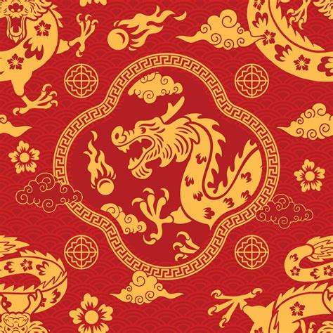 Hand Drawn Of Chinese Dragon Pattern 35676307 Vector Art At Vecteezy