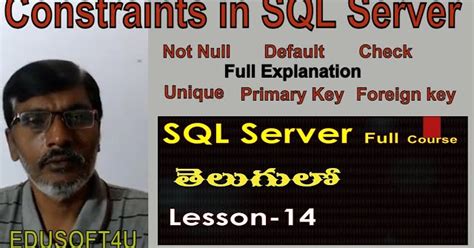 Constraints In Sql Server Ms Sql Server Complete Course In Telugu Lesson 14