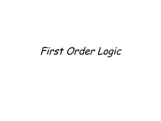 First order predicate logic - Artificial Intelligence | PPT