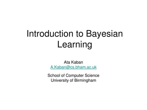 ppt introduction to bayesian learning powerpoint presentation free