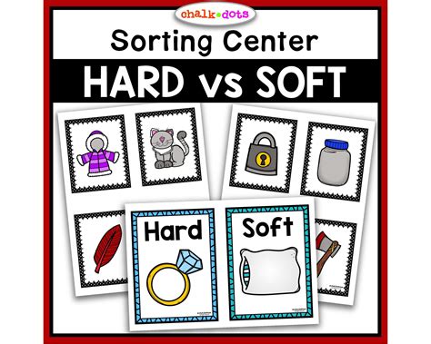 Hard And Soft Sort Hard Vs Soft Sorting Activity Prebabe Prek Circle Time Activity