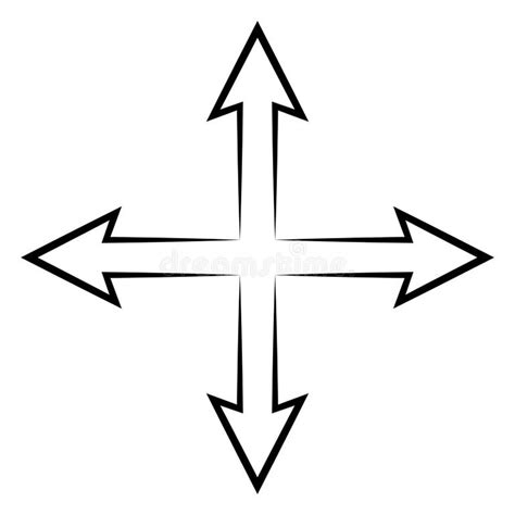 Four Way Arrow Icon Move Cursor Cross Arrow Stock Vector Illustration Of Simple Left 357055667