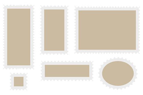 우표 프레임이 설정되어 있습니다 가장자리에 구멍이 뚫린 빈 빈티지 우표 엽서와 편지에 대한 빈 테두리 템플릿입니다 벡터 그림입니다 주당순이익 10 0명에 대한 스톡 벡터