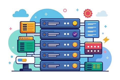 A Vibrant Illustration Showcasing Multiple Servers Connected With