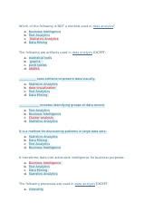 Analysis Docx Which Of The Following Is NOT A Method Used In Data Analysis A B C D