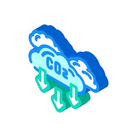 Emission Reduction Carbon Isometric Icon Vector Illustration Stock