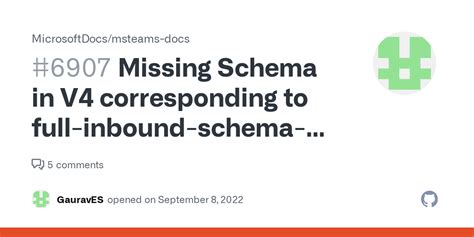 Missing Schema In V4 Corresponding To Full Inbound Schema Example · Issue 6907 · Microsoftdocs