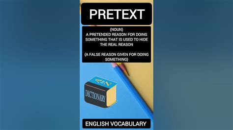Pretext Meaning English Dictionary English Vocabulary