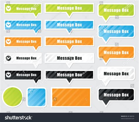 Collection Web Message Boxes Different Styles Stock Vector Royalty