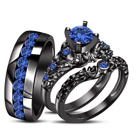 Black Gold Wedding Rings His And Hers At Laura Granados Blog