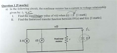 Solved Question 1 9 Marks A In The Following Circuit The