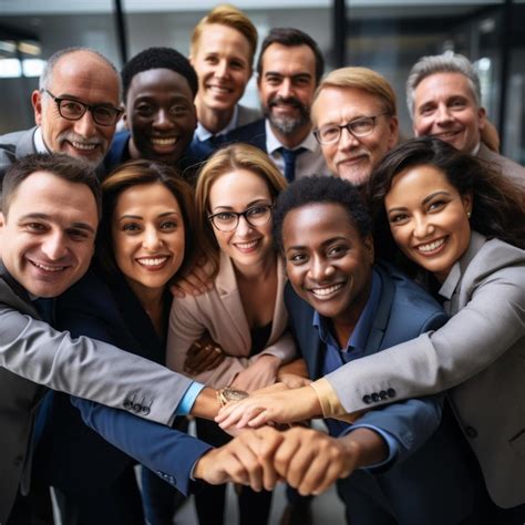 Premium Photo Ba Group Of Diverse Business Professionals Posing Together