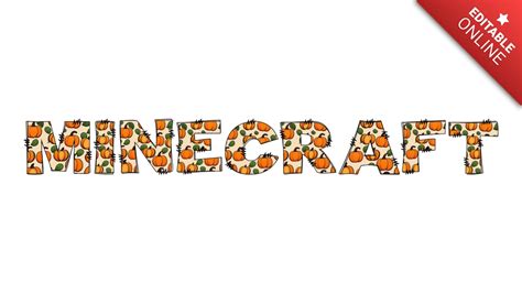 Minecraft Pumpkin Font Text Effect Generator