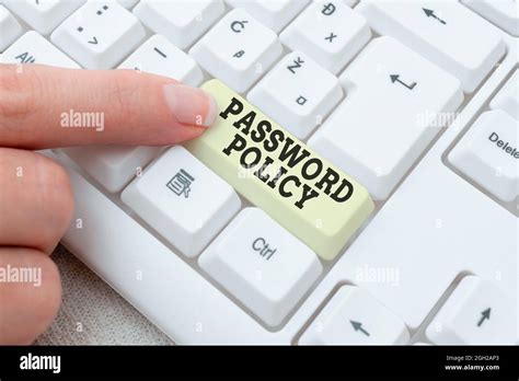 Conceptual Display Password Policy Business Concept First Line Of
