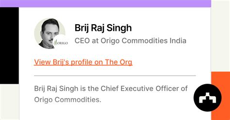 brij raj singh ceo at origo commodities india the org