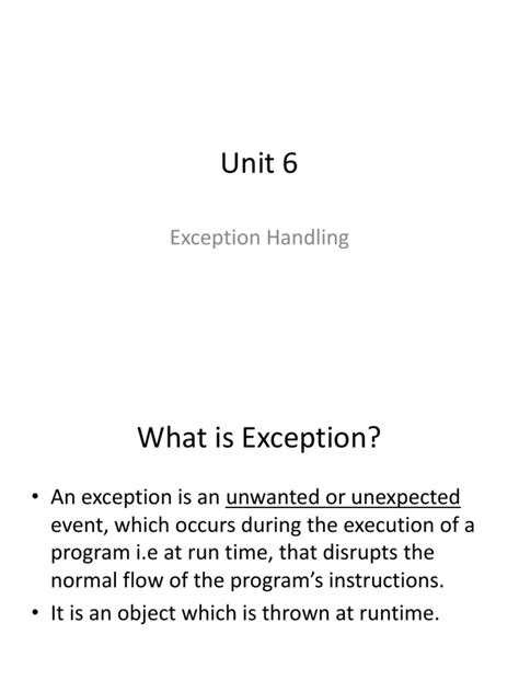 unit 6 gtu exception handling pdf pdf method computer programming