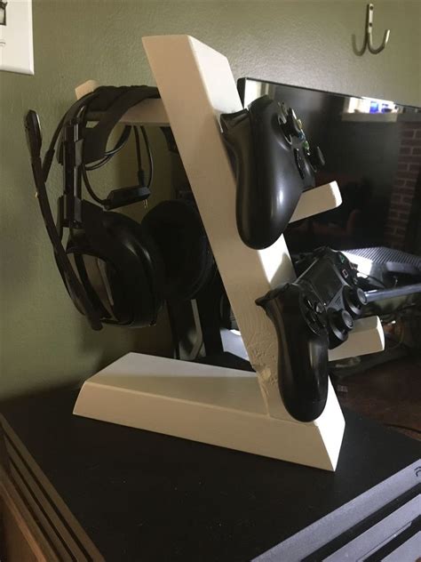 DIY Double Controller And Headset Rack For Organized Game Room