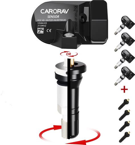 Carorav Tire Pressure Sensor 315mhz Tpms Sensor 4pcs Replacement For Gm Chevy Gmc Cadillac Buick