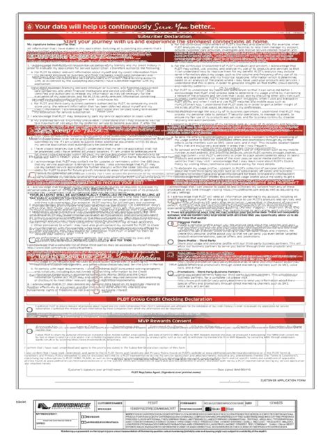 Pldt Customer Application Form Pdf