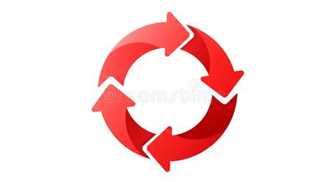 a circular diagram with three red arrows curving clockwise symbolizing