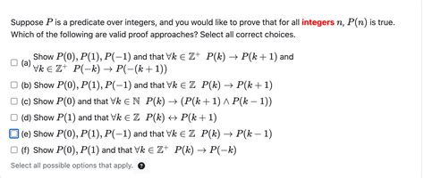 Solved Suppose P Is A Predicate Over Integers And You Would Chegg