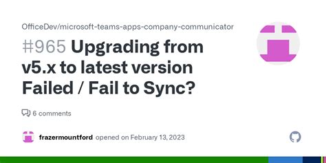 Upgrading From V5x To Latest Version Failed Fail To Sync · Issue