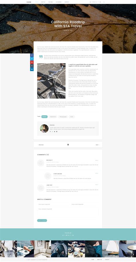Cassie An Inspiring Personal Blog PSD Template By ThemeSun ThemeForest