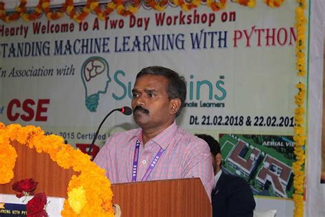 Workshop On Understanding Machine Learning With PYTHON By Department Of CSE From 21 22 Feb