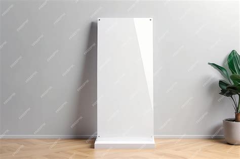 Premium Photo Indoor Acrylic Standee Mockup With Blank White Empty