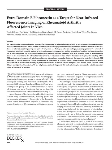 Pdf Extra Domain B Fibronectin As A Target For Near Infrared Fluorescence Imaging Of