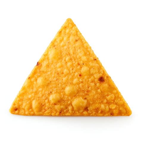 A Triangular Yellow Chip On A White Background Premium Photo
