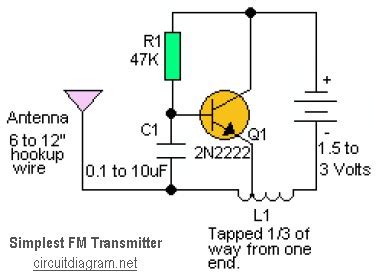 Simplest RF Transmitter Electronic Schematic Diagram