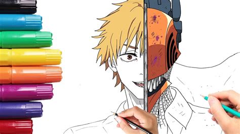 How To Draw Denji Chainsaw Step By Step Chainsaw Man YouTube