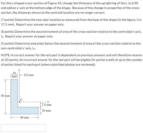 Solved For The L Shaped Cross Section Of Figure Change Chegg Com