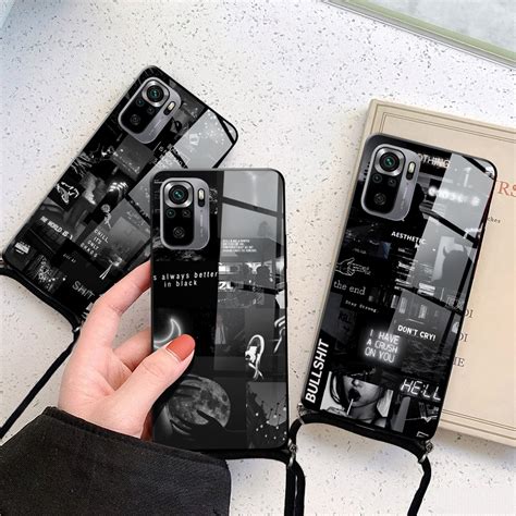 Jual G463 SOFTCASE KACA DENGAN TALI XIAOMI REDMI NOTE 10 10S REDMI NOTE 10 PRO REDMI NOTE 10