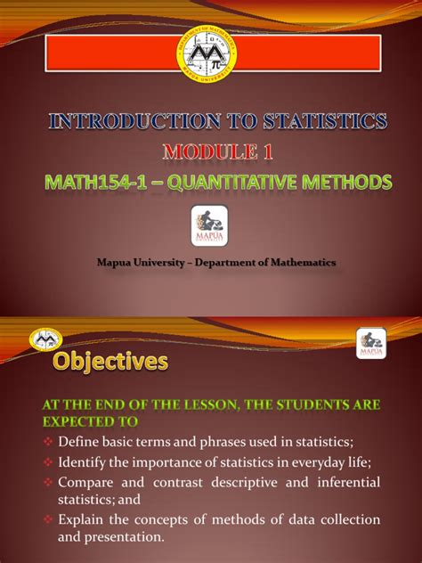 1 Math 154 1 Module 1 Introduction To Statistics Pdf Statistics