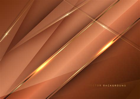Abstract Luxury Brown Elegant Geometric Diagonal Overlay Layer Background With Golden Lines