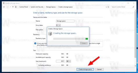 Create New Pool In Storage Spaces In Windows 10