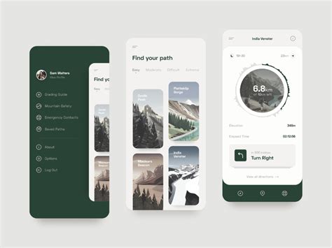 Hiking App Concept Mobile App Design Inspiration App Interface Design Mobile App Design