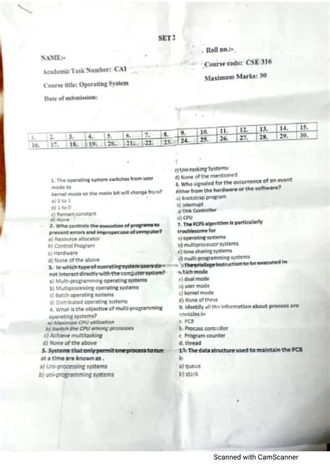 Ques B Tech CSE Studocu